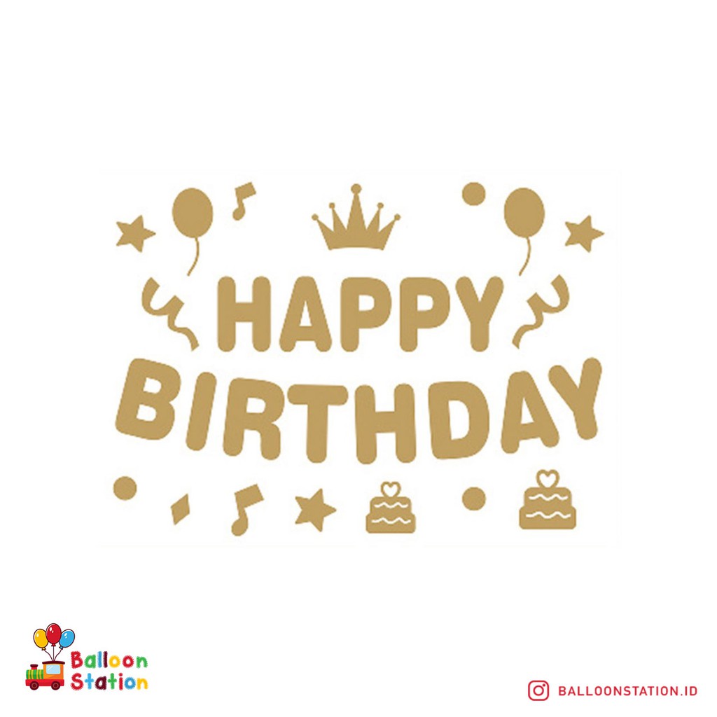 Jual Stiker Balon Transparan Tulisan Happy Birthday Untuk Dekorasi Diy