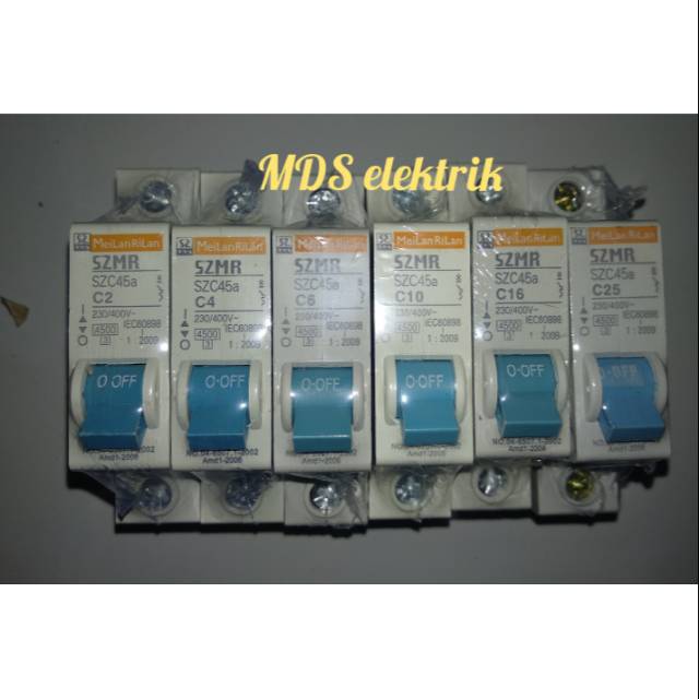 Jual MCB listrik SZMR 1 Phase SNI, 2A, 4A, 6A, 10A, 16A, 25A | Shopee Indonesia