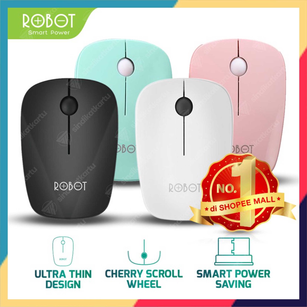 Jual ROBOT M220 | Mouse Wireless 2.4GHz Optical 1600DPI dengan Receiver ...