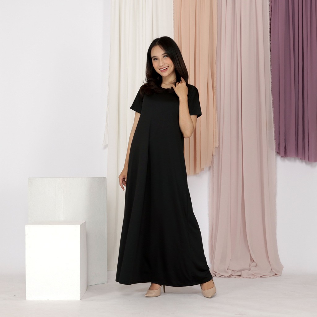 Jual Inner Gamis / Daleman Gamis Hitam Polos Bahan Jersey | Shopee ...