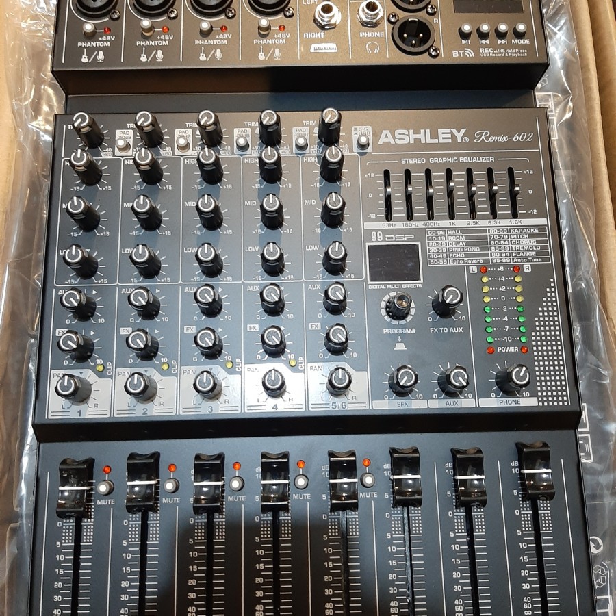 Jual Mixer Recording 6 Channel Ashley Remix 602 Remix-602 PC Soundcard Reverb Equalizer ORIGINAL ...