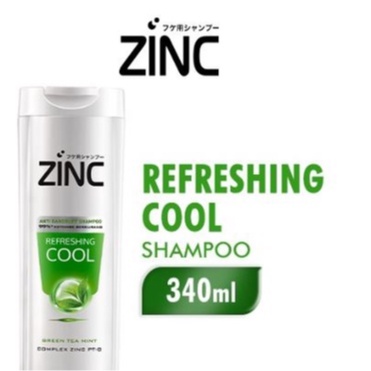 Jual Zinc Zink Refresh Cool Shampoo 340ml Green Tea Mint Anti Dandruff ...