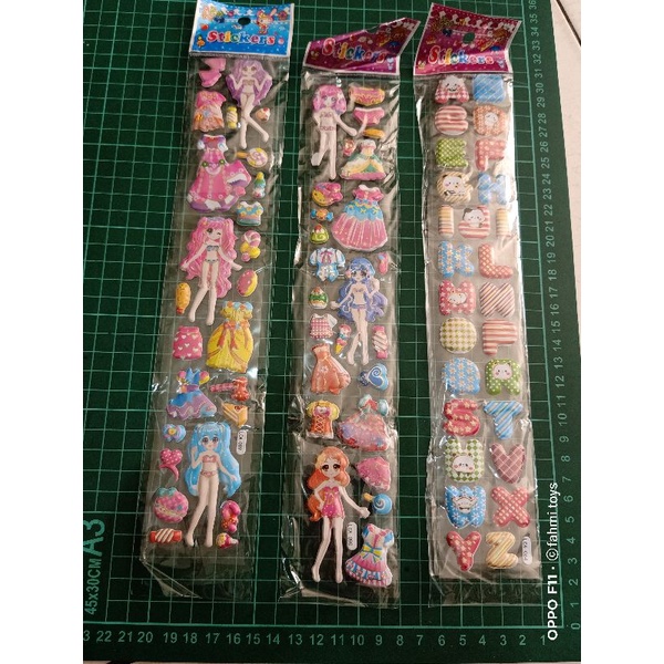 Jual 20 pcs sticker timbul panjang / stiker panjang / sticker karakter ...
