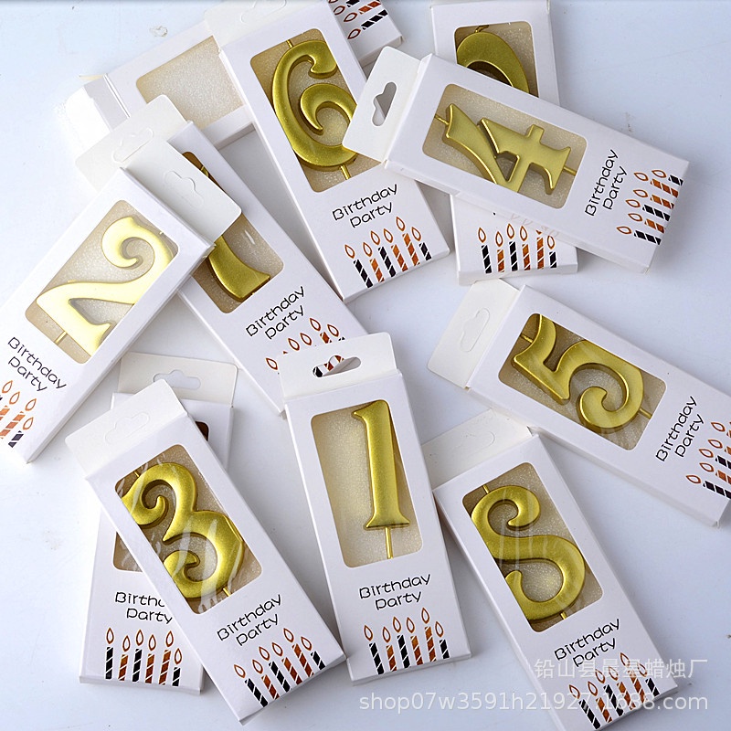 Jual LILIN ANGKA METALIK GOLD 0-9 LILIN PESTA ULANG TAHUN LILIN GOLD ...