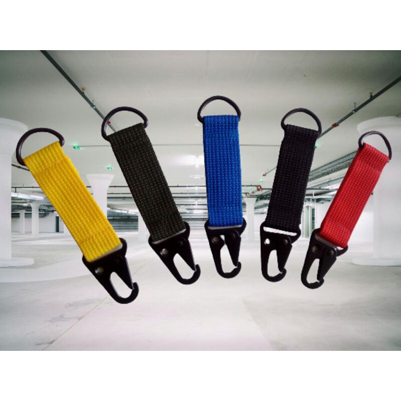Jual Keychain Webbing Simpel Minimalis Warna Hitam Gantungan Kunci ...