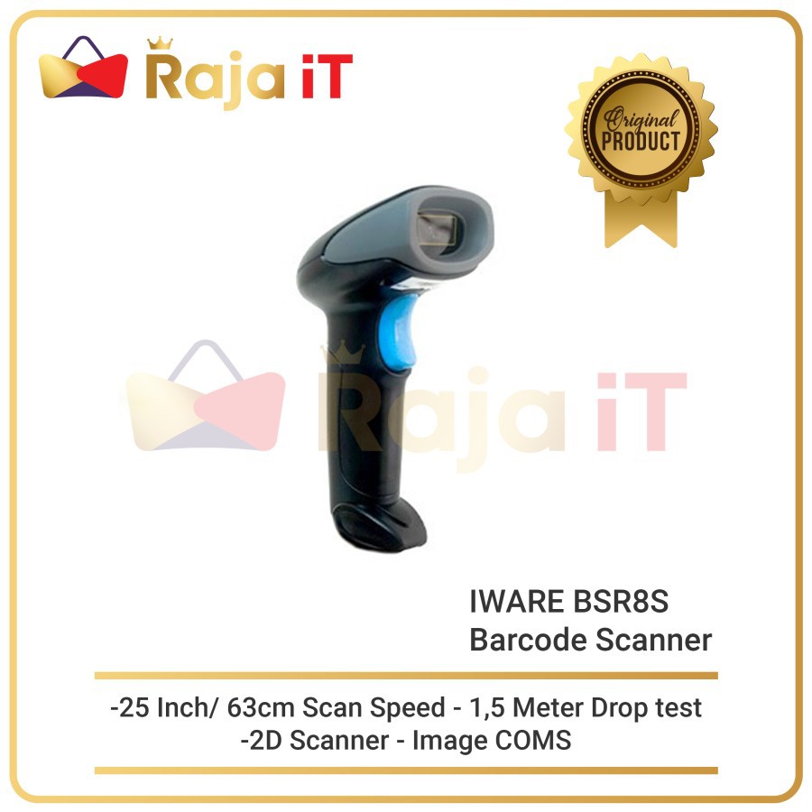 Jual IWARE Barcode Scanner 2D BS R8S + Stand QR Code E-Faktur BSR8S ...