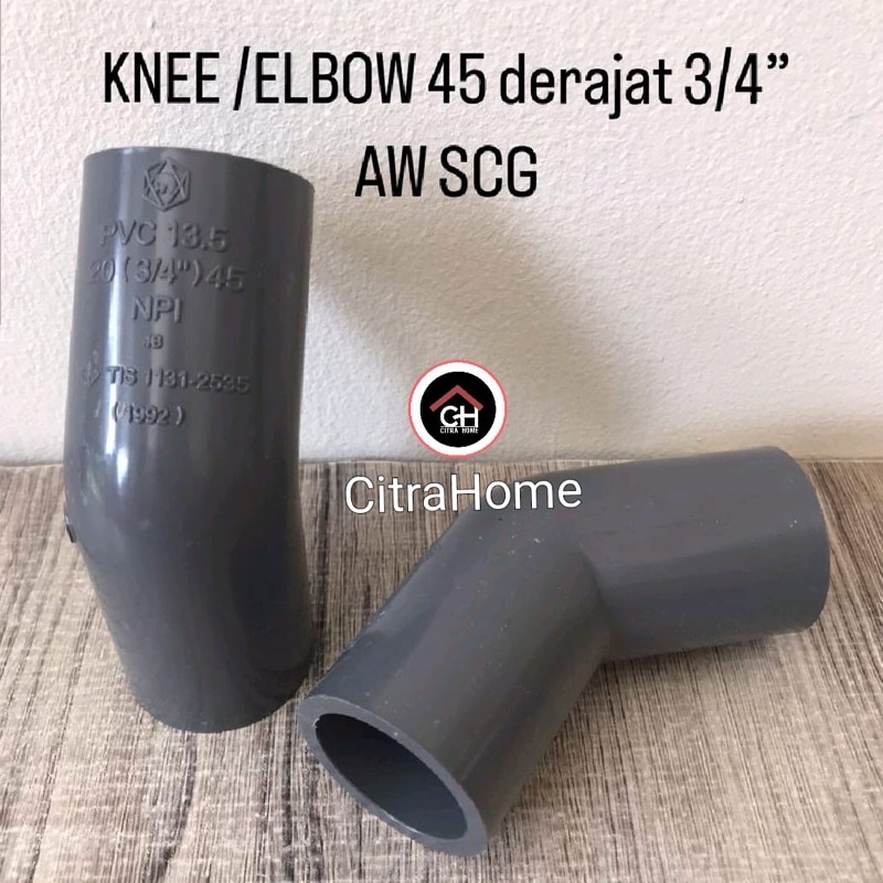 Jual Knee Elbow PVC 45 derajat 3/4” AW SCG | Shopee Indonesia