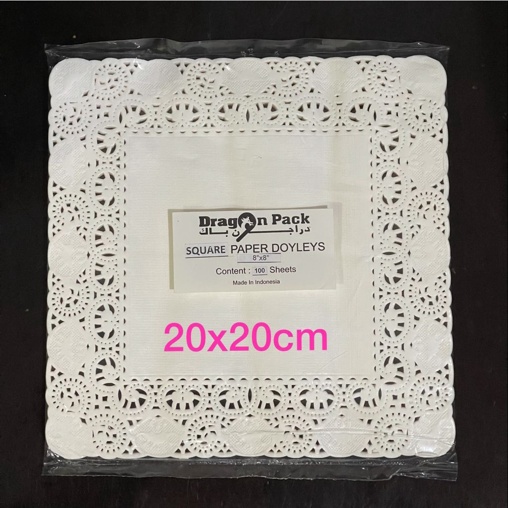 Jual Alas Renda Kue Kotak Doyleys 8”x8” isi 100lembar - Alas 20x20cm ...