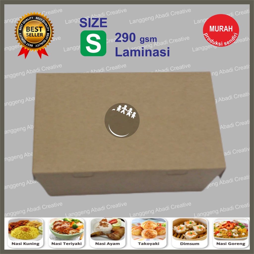 Jual Lunch Box Size S 290gsm Kotak Makan Kertas Paper Box Kraft Dus ...