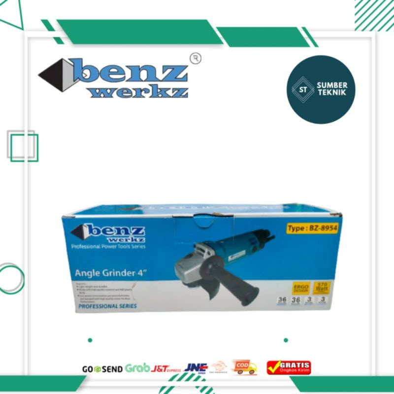 Jual Mesin Gerinda Tangan Listrik 4 Inch / Angle Grinder Benz Werkz BZ ...