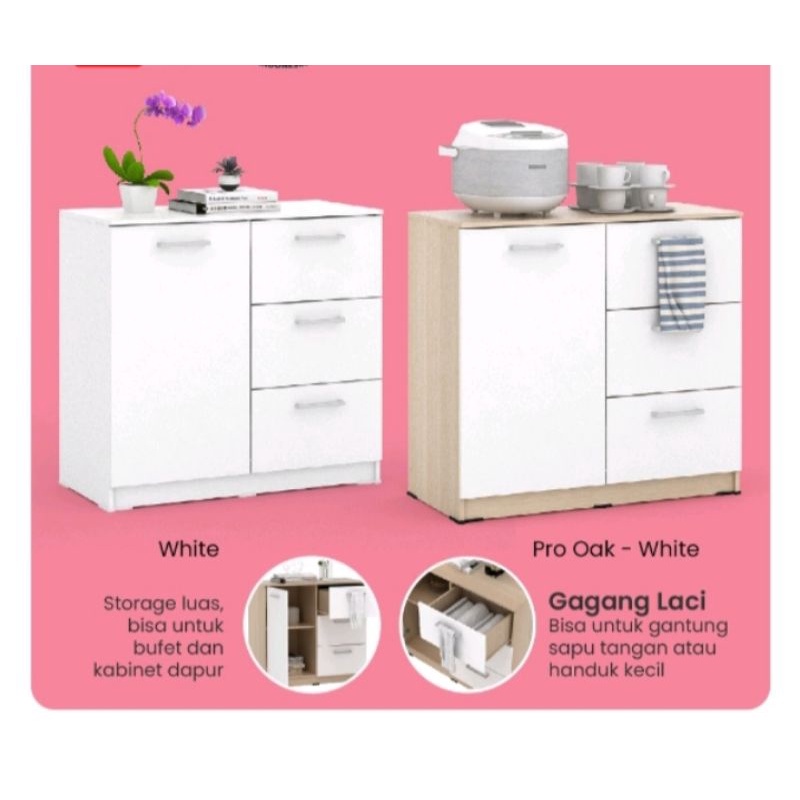 Jual Sideboard / Buffet Minimalis by Pira Prodesign (Aruna SB80) | Shopee Indonesia