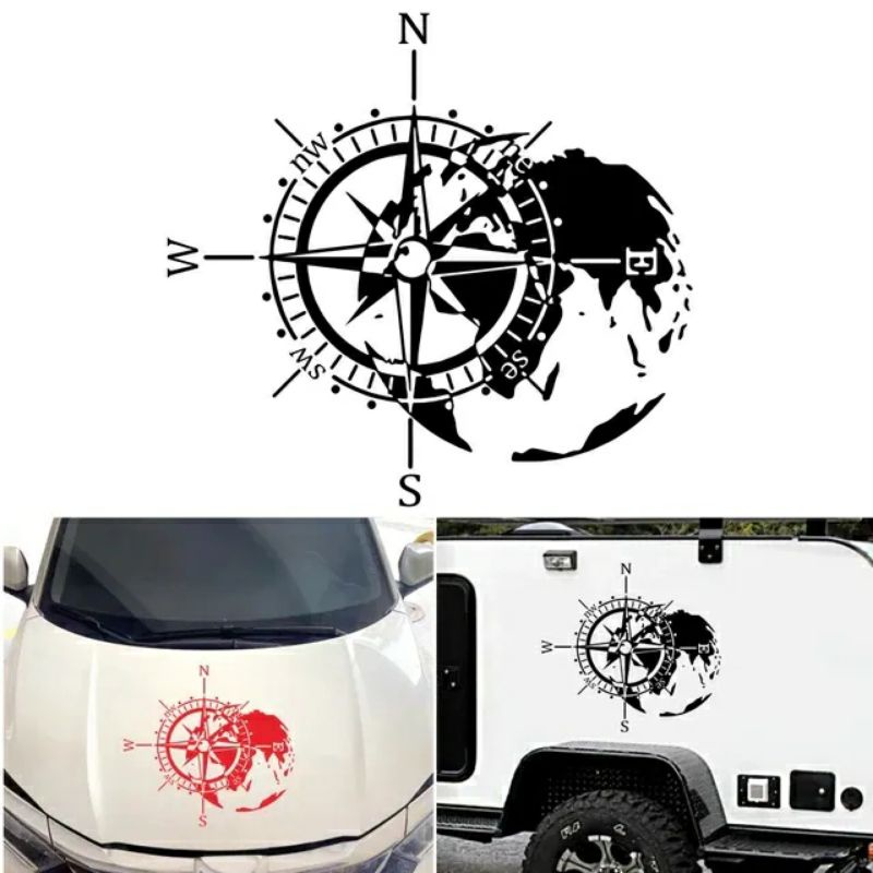 Jual HEBOH STIKER MOBIL STICKER MOBIL STIKER CUTTING MOTIF KOMPAS ...