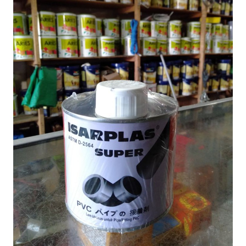 Jual LEM PIPA PVC KALENG KUAS ISARPLAS 400 G | Shopee Indonesia