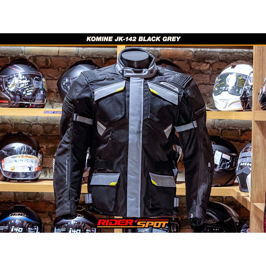 Jual Jaket Motor Komine JK-142 Black Grey Protect Adventure Mesh Jacket Original | Shopee Indonesia