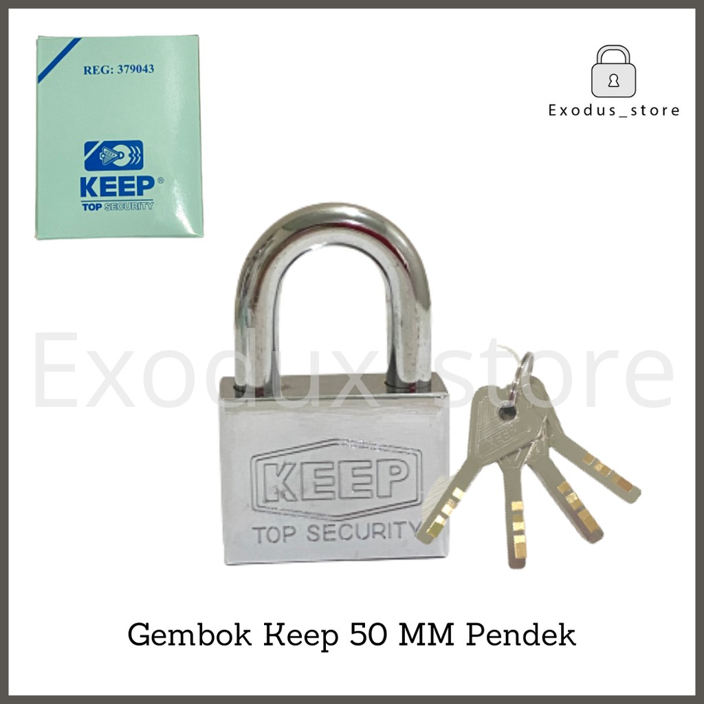 Jual Kunci gembok pagar KEEP 50 MM leher pendek / gembok pager anti ...