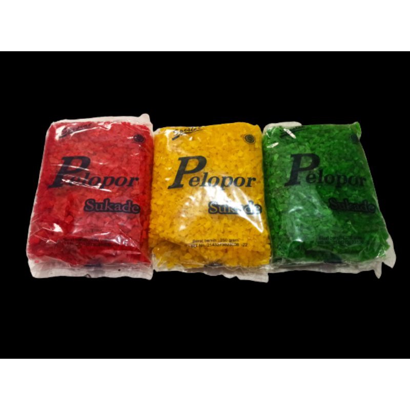 Jual Sukade Pelopor 250 gram Warna Merah Kuning Hijau Topping Roti ...