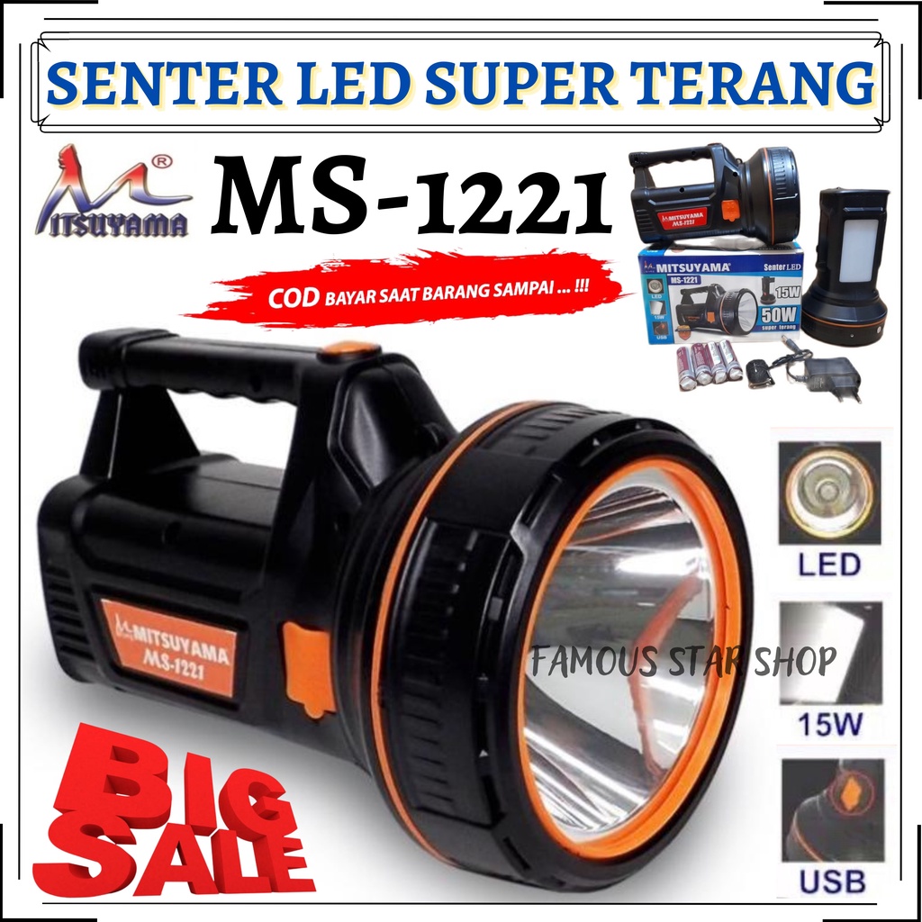 Jual SENTER JUMBO LED MITSUYAMA 50 Watt MS-1221 Super Terang // SENTER ...