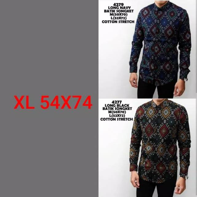 Jual XL only. Baju kemeja batik songket pria | Shopee Indonesia