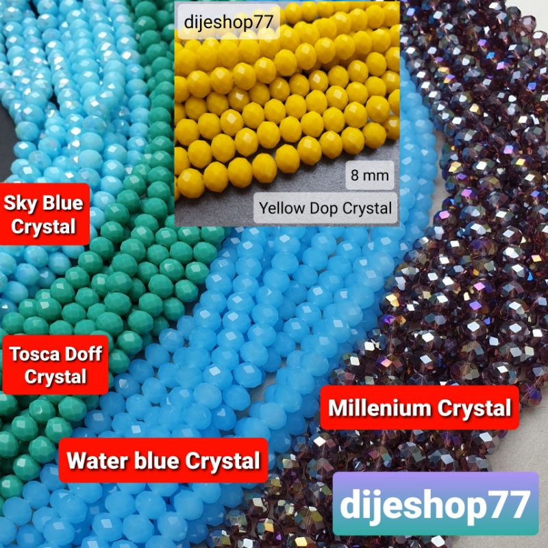 Jual Batu Crystal Kristal Manik 8mm Harga per PACK( PREMIUM COLOR, HIGH ...