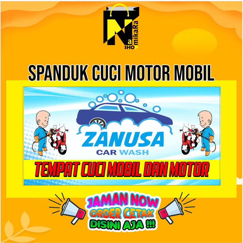 Jual SPANDUK BANNER BACKDROP CUCI MOTOR UKURAN 2X1 | Shopee Indonesia