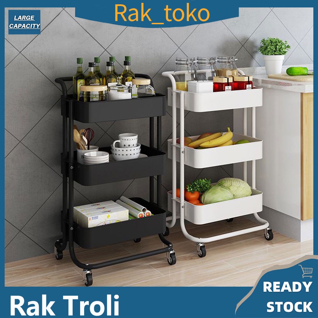 Jual Rak Roda Rak Kamar Mandi Rak Penyimpanan Trolley 3 susun/4susun ...