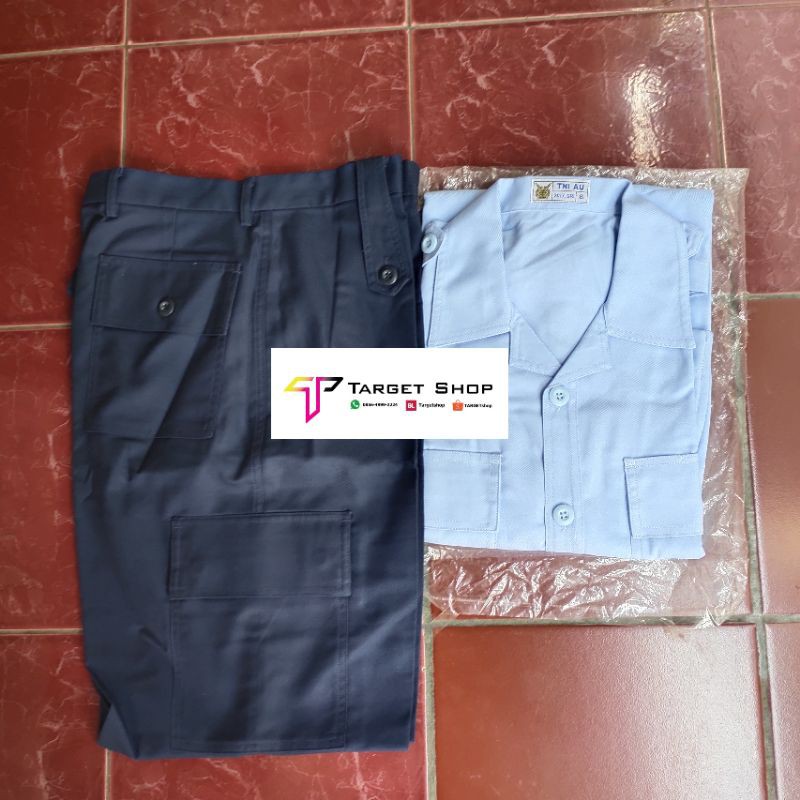 Jual Pakaian pdl biru au model kancing tertutup | Shopee Indonesia