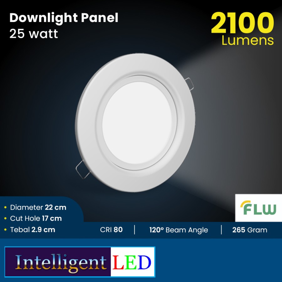 Jual FLW LED Downlight 25W Panel Inbow Round Lampu LED Bulat Plafon ...