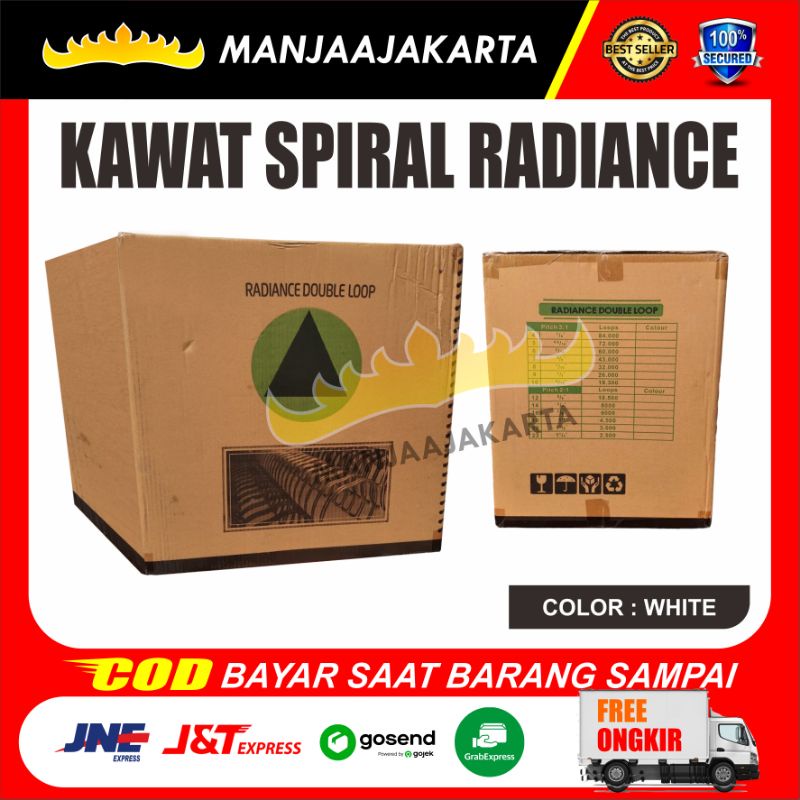 Jual Kawat Spiral 3/8putih Radiance spiral kalender meja wire spool ...