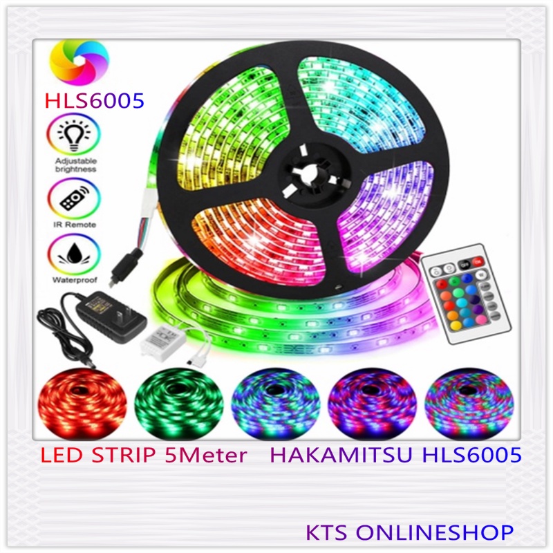 Jual lampu led strip RGB/lampu hias RGB 5Meter Merek Hakamitsu | Shopee ...