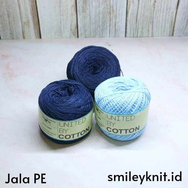 Jual Benang Rajut Benang Jala PE 100g Doily Yarn BLUE United by Cotton ...