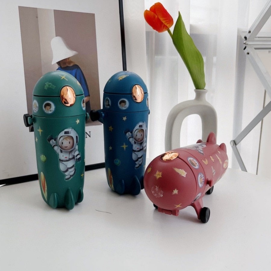 Jual Botol Air Minum Anak Roket Double Wall dengan Tali Panjang , Free ...