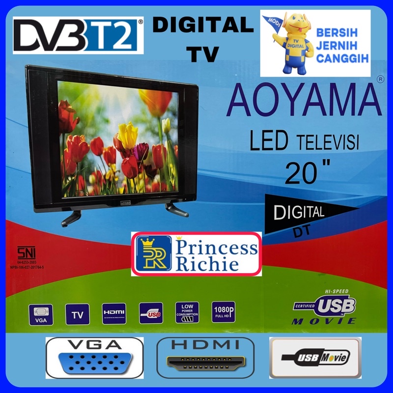 Jual Led TV Digital AOYAMA 20 inch HDMI VGA USB MOVIE | Shopee Indonesia