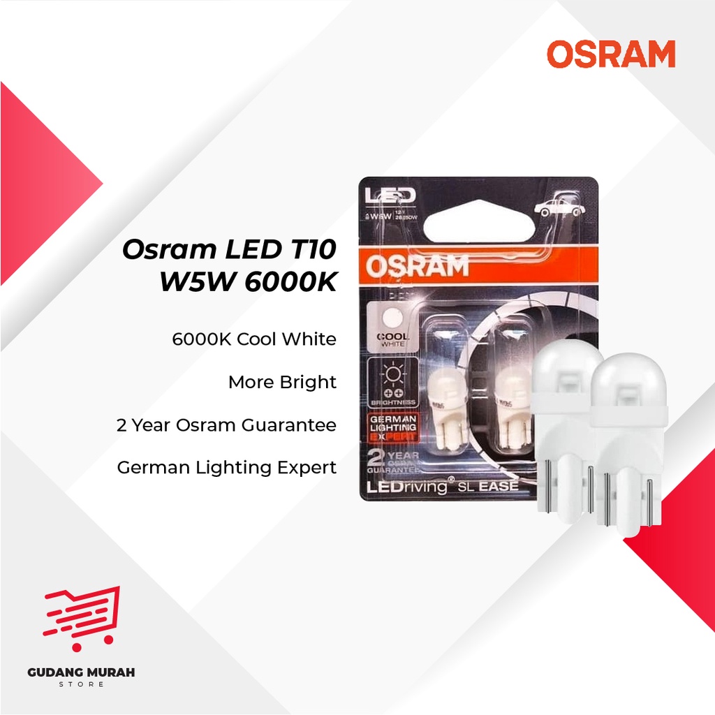Jual Osram LED T10 W5W 6000K Cool White 2825DW - Lampu Senja Putih ...