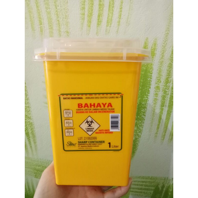 Jual Sharp Container Stera Tempat Sampah Limbah Medis 1Liter | Shopee ...