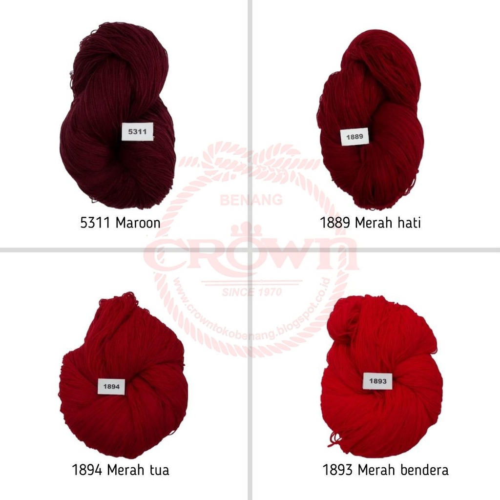 Jual Benang Wol Ply Kecil/Siet/Acrylic Yarn 200 gram - MERAH (BENTUK ...