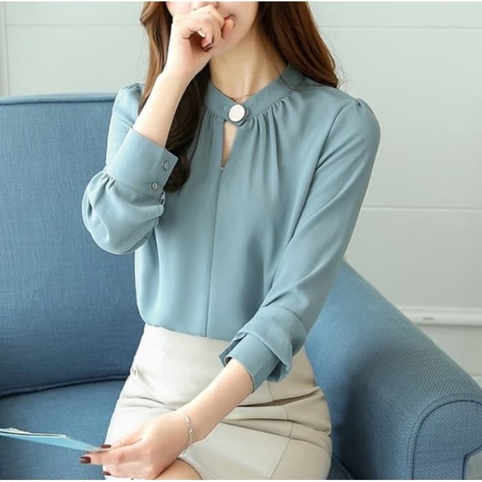 Jual Blouse Korean Style Dewasa BLUS CEWEK MURAH Atasan Wanita Lengan ...