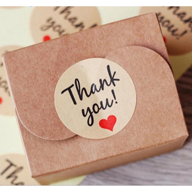 Jual Sticker Thank You Stiker Kertas Craft Segel Seal Packaging Label ...