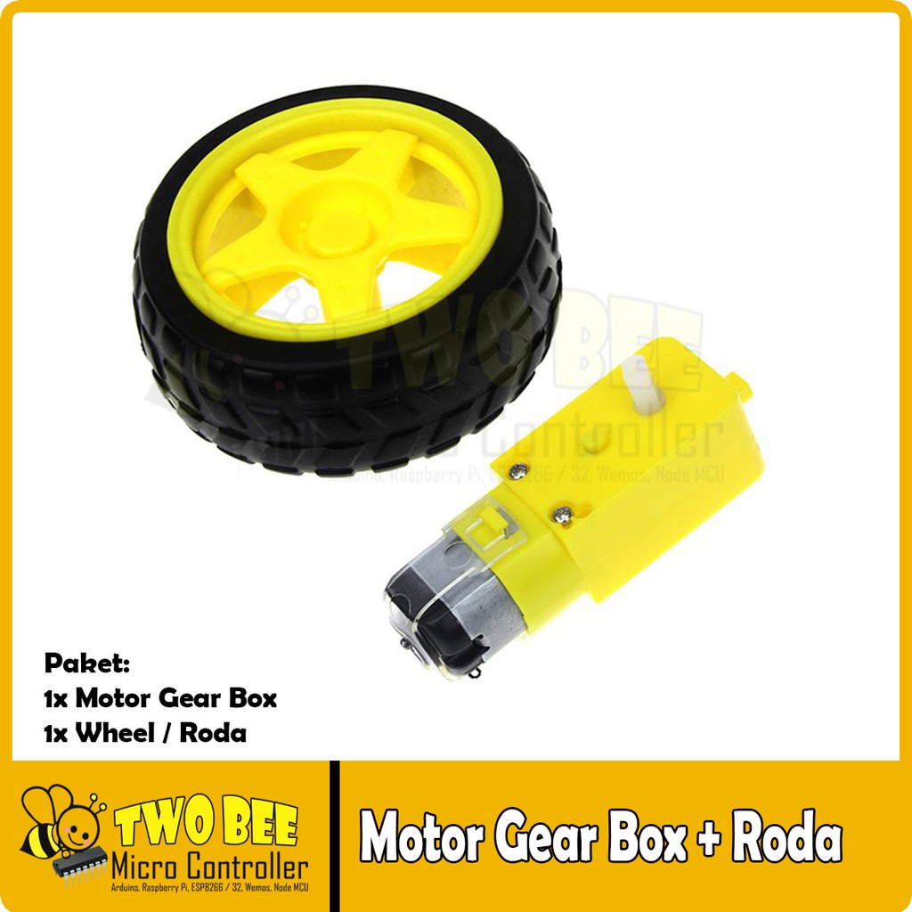 Jual Motor DC Gearbox 3V-6V Kuning + Roda | Shopee Indonesia