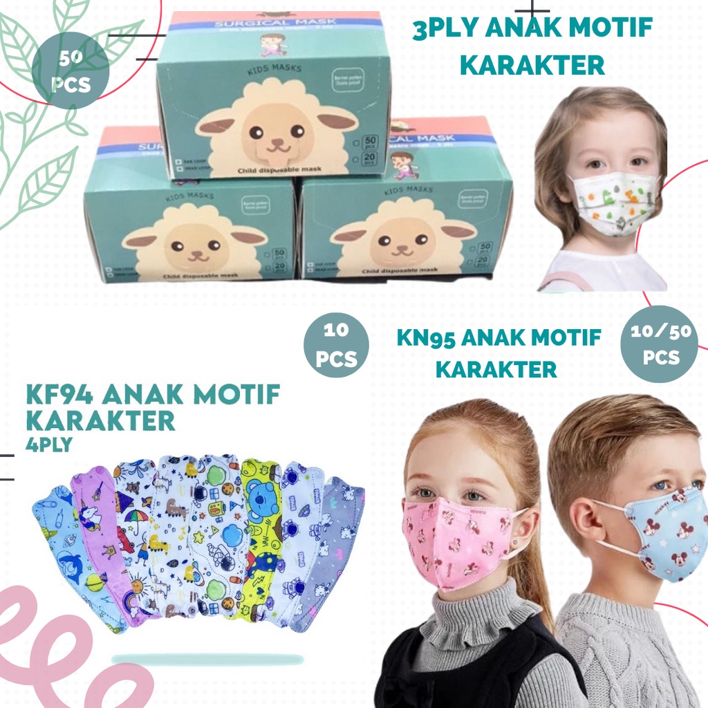Jual MASKER ANAK MASKER KF94/KN95/DUCKBIL/3PLY KIDS PREMIUM KUALITAS ...