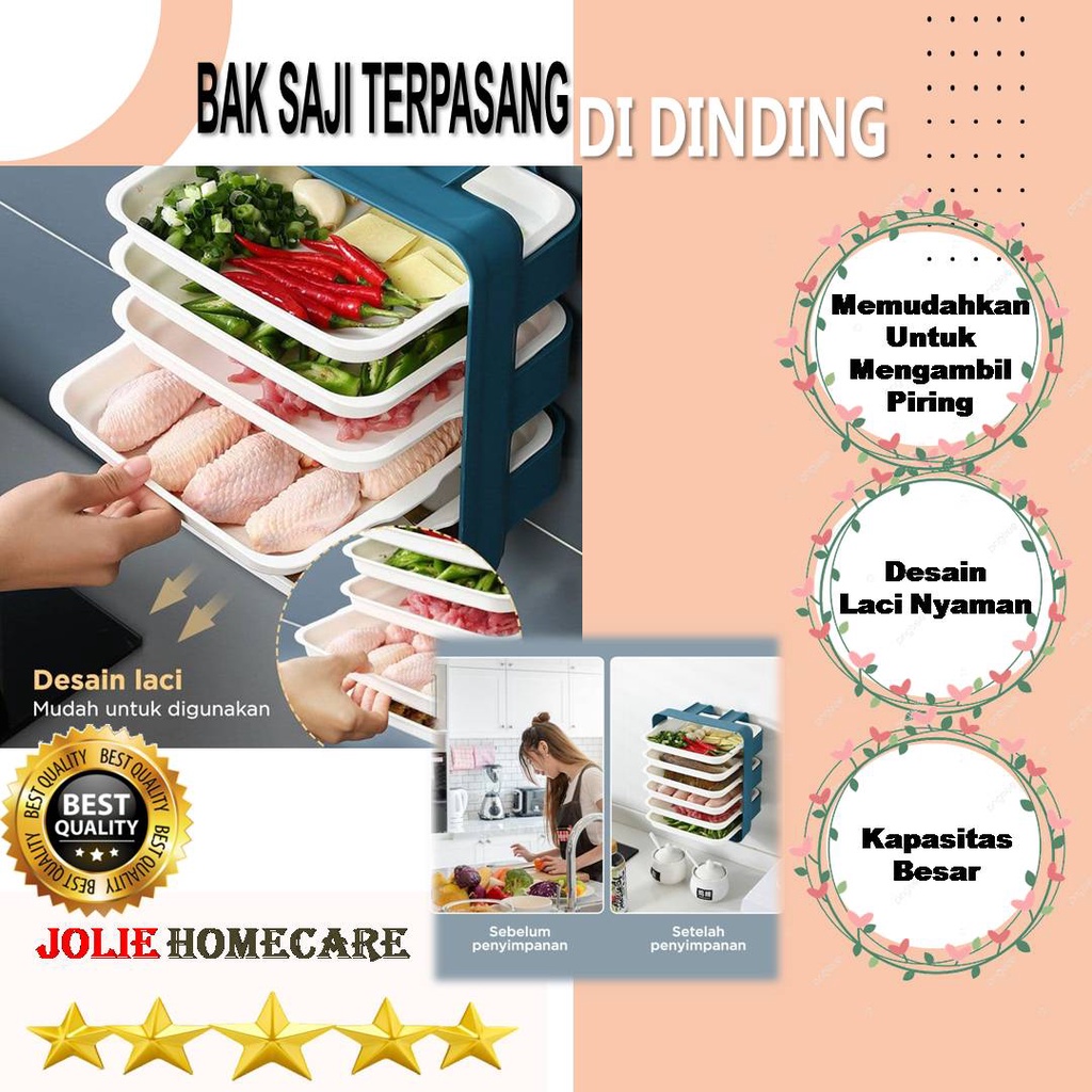 Jual Tempat Penyimpanan Lauk Sayur Bertingkat Laci Baki Saji Terpasang ...