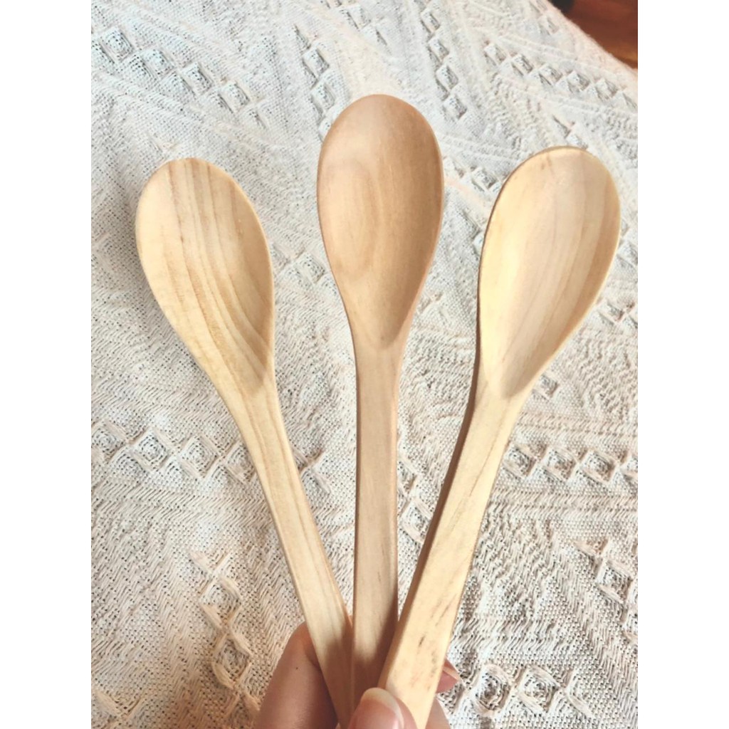 Jual Sendok Kayu Korea Wooden Spoon Pinus Marrubi Alat Makan | Shopee ...