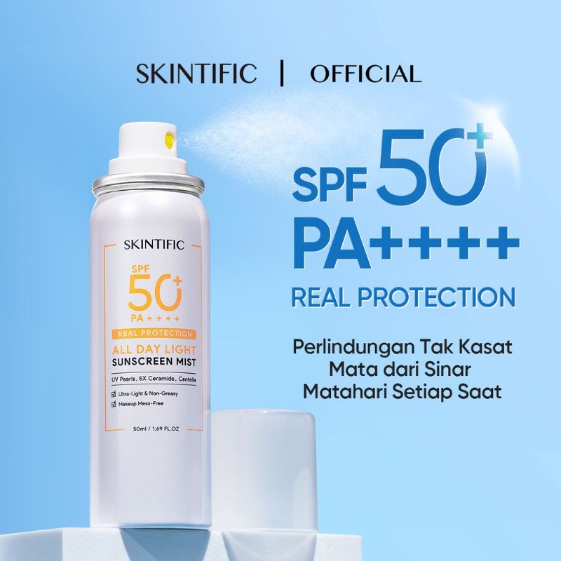 Jual SKINTIFIC All Day Light Sunscreen Mist SPF50 PA++++ Sunscreen ...