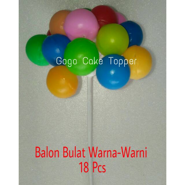 Jual Topper Balon Tusuk / Balon Bulat 18 Pcs | Shopee Indonesia