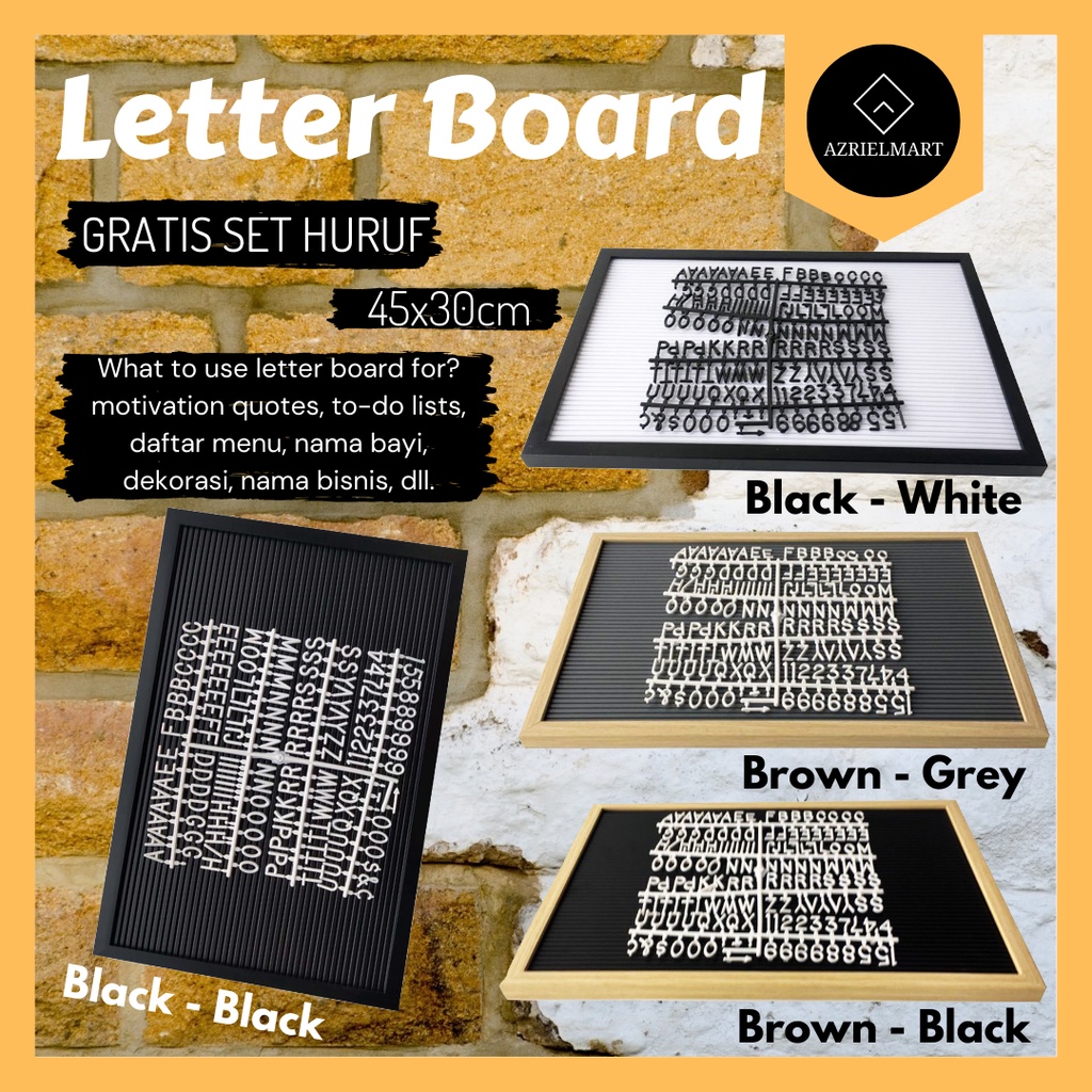 Jual Papan Nama Bayi Felt Letter Board Landscape Papan Huruf Pesan Baby ...