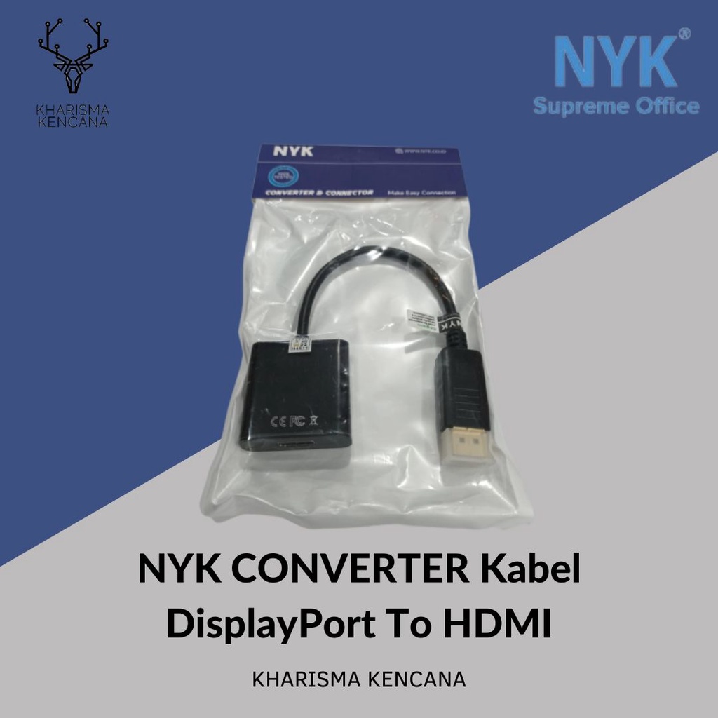 Jual NYK CONVERTER Kabel DisplayPort To HDMI | Shopee Indonesia
