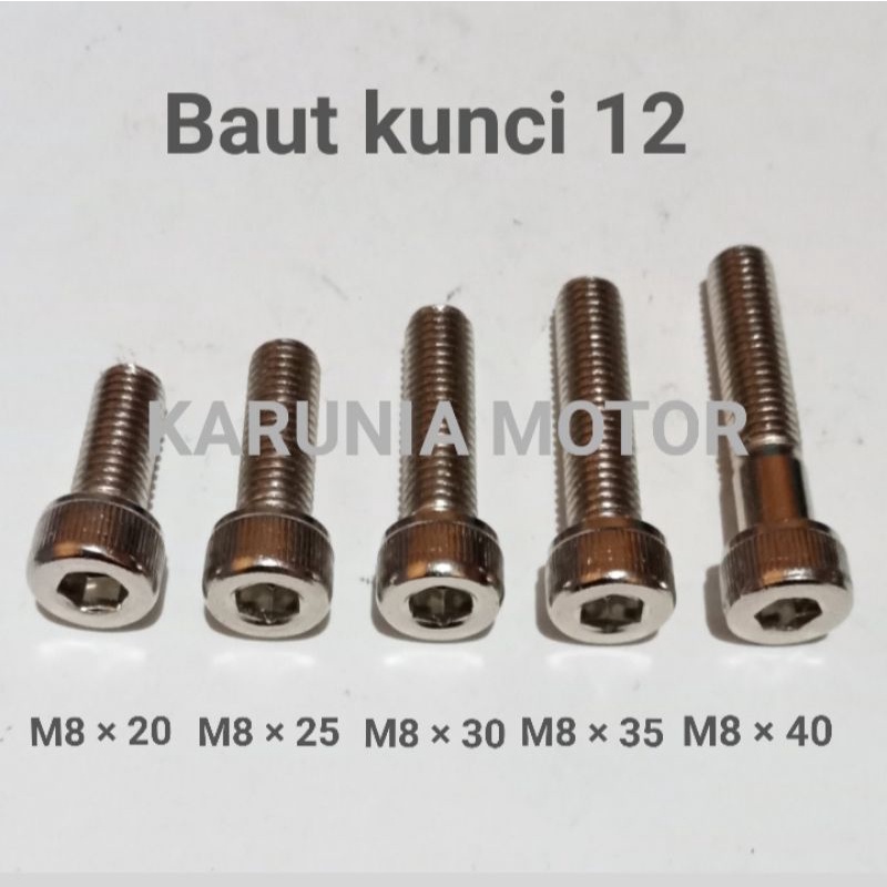 Jual Baut Kunci L 12 ukuran M8 × 20 / M8 ×25 / M8 × 30 / M8 × 35 / M8 × 40 | Shopee Indonesia
