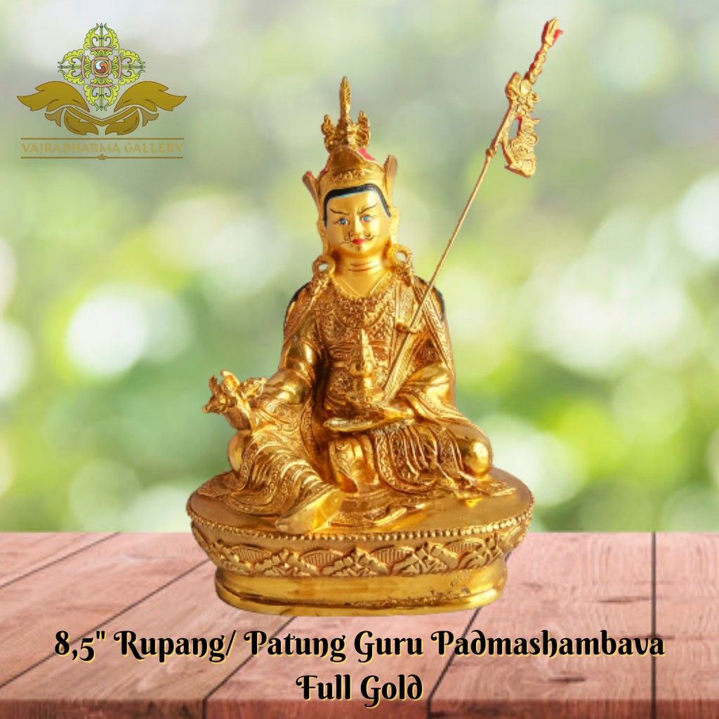Jual Patung Rupang Arca Logam Guru Padmasambhava Full Gold 8.5 inch ...
