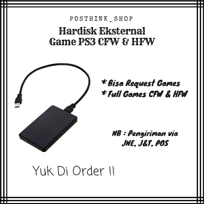 Jual Hardisk HDD Eksternal PS 3 Games CFW / HFW 160GB 250GB 320GB 500GB ...