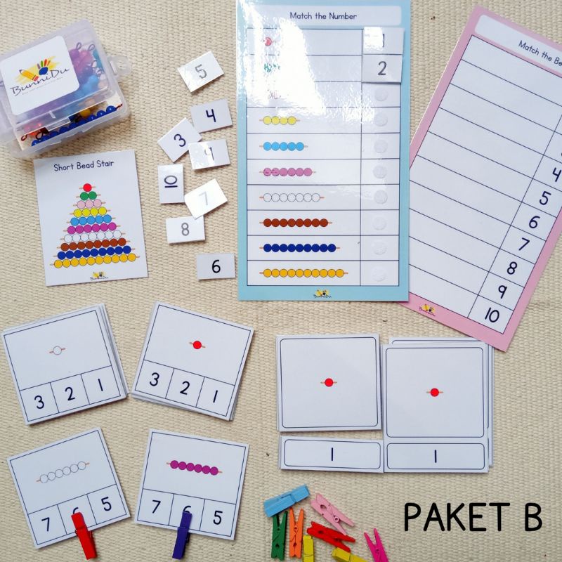 Jual Paket Belajar Angka 1-10 dengan Decanomial Beads/Montessori Beads ...