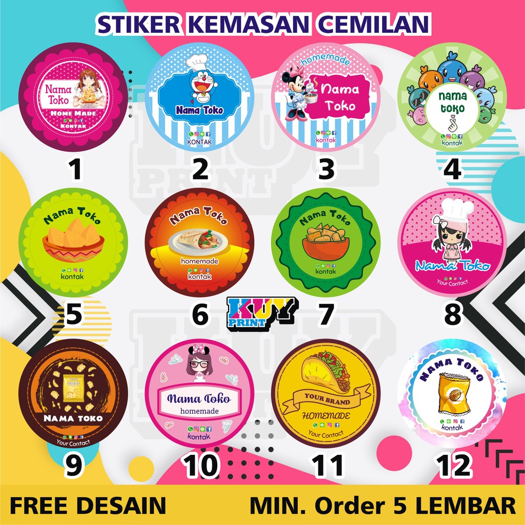 Jual CETAK PLUS CUTTING STIKER LABEL CEMILAN SNACK SEBLAK KROMO A3 FREE ...